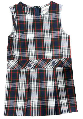 Toddler Round Neck Kick Pleat Jumper Plaid 49 | Plaid 49 Round Neck ...