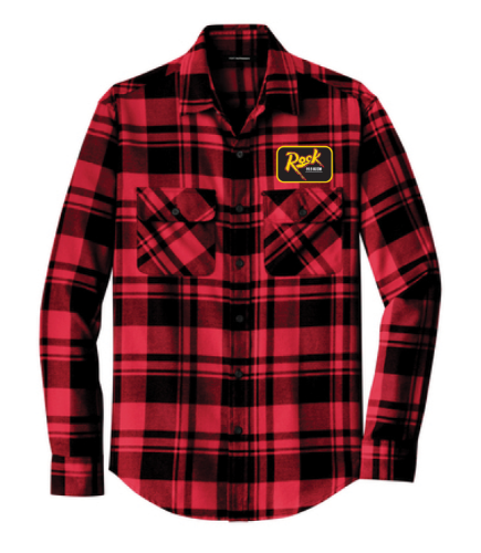 Rock Flag Flannel w/ Patch Red and Black | Red and Black Rock Flag ...