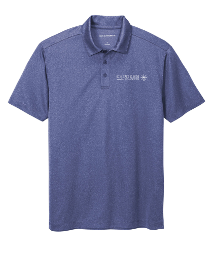 Port Authority Heathered Silk Touch Performance Polo Royal Heather ...