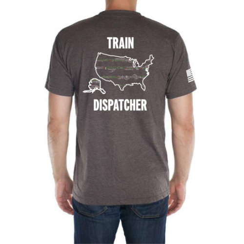 Train Dispatcher - Comfort Tee Storm Grey Heather | Black Train ...