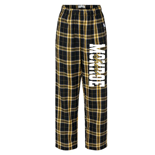 Monroe Cheer Youth Flannel Pants Black Gold | Monroe Cheer Youth ...