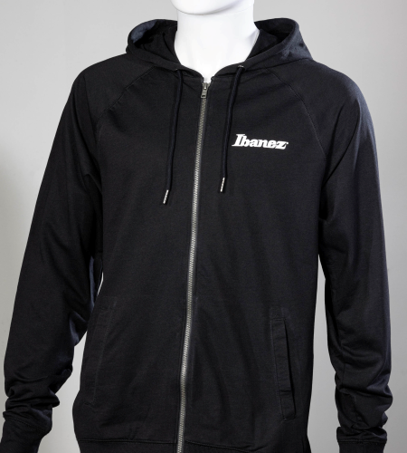 Ibanez Printed Logo Black Lightweight Zip-Up Hoodie Black | Black Black ...