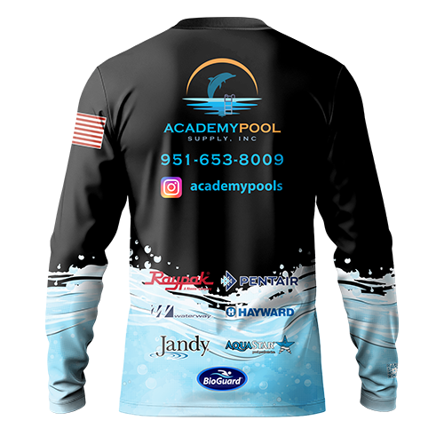 ACADEMY POOL SUPPLY LONG SLEEVE JERSEY BLACK | ACADEMY POOL SUPPLY