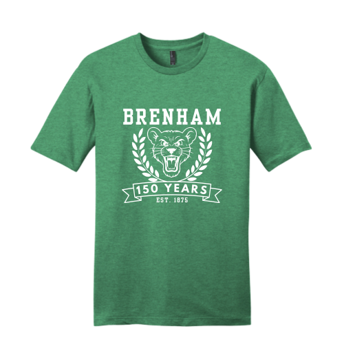 Brenham 150 Years Anniversary Adult Tee Heathered Kelly Green | Brenham ...