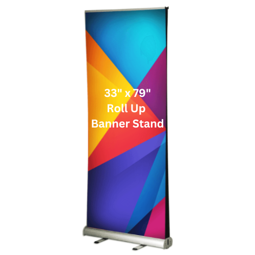 33"x79" Aluminum Retractable Roll up Banner Stand Conference Display ...