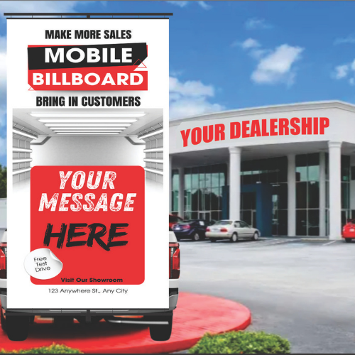 Mobile Billboard Receiver Hitch Banner – 10ft x 5ft Custom Advertising ...