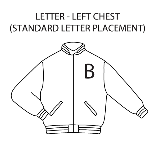 Sew on Letter Left Chest (Standard) | Sew on Letter