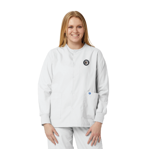 (418C) Unisex Scrub Jacket (Mandatory To Purchase 1) White | White ...