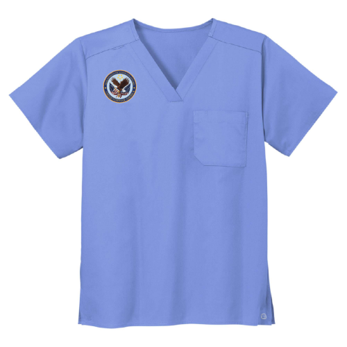 VACT Embroidered Logo Scrub Top Ceil Blue | Ceil Blue VACT Embroidered ...