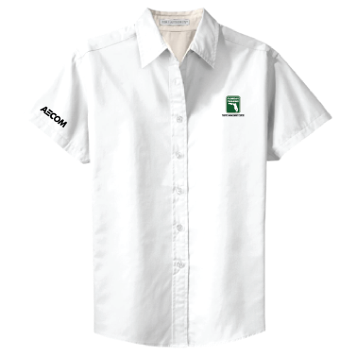 FDOT AECOM Port Authority Ladies Short Sleeve Easy Care Shirt White ...