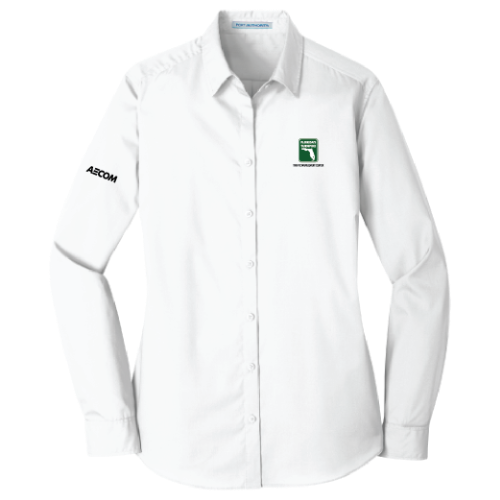 FDOT AECOM Ladies Long Sleeve Carefree Poplin Shirt White | White FDOT ...