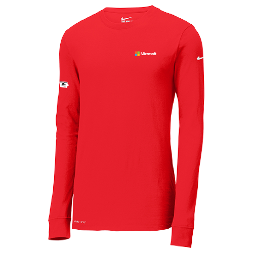 Microsoft DSM Nike Dri-FIT Cotton/Poly Long Sleeve Tee University Red ...