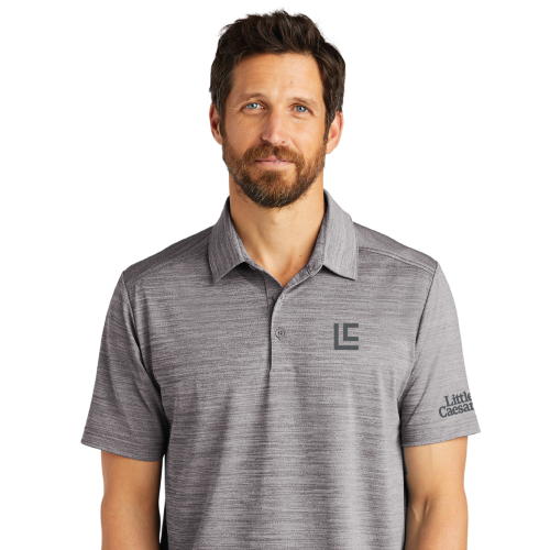 Mens LC Stretch Heather Polo Graphite & White | Mens LC Stretch Heather ...