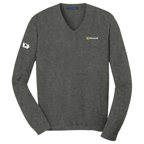 Microsoft DSM Mens V-Neck Sweater Charcoal Heather | Microsoft DSM