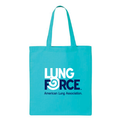 LUNG FORCE Tote Bag (186492) Turquoise | Turquoise Q-Tees - Economical Tote