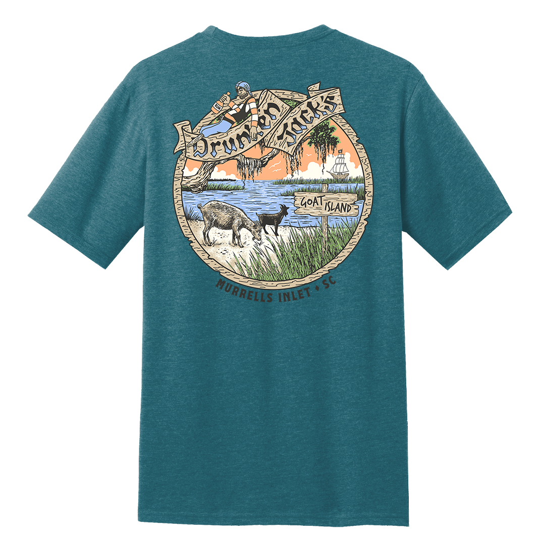 Goat Island Short Sleeve T-Shirt Cactus Heather | Coral Goat Island ...