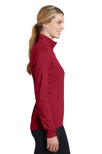 Sport-Tek Ladies Sport-Wick Textured 1/4-Zip Pullover Deep Red | Sport ...