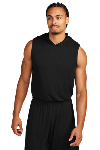 Sport-Tek Competitor Sleeveless Hoodie ST352H Black | Alive Print Shop