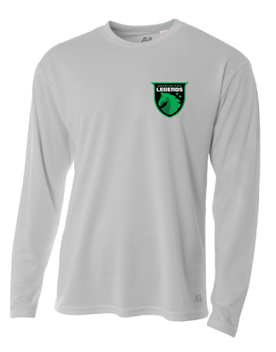 Kid's/Men's Long Sleeve Training Performance Tee Silver | Grey Unisex ...