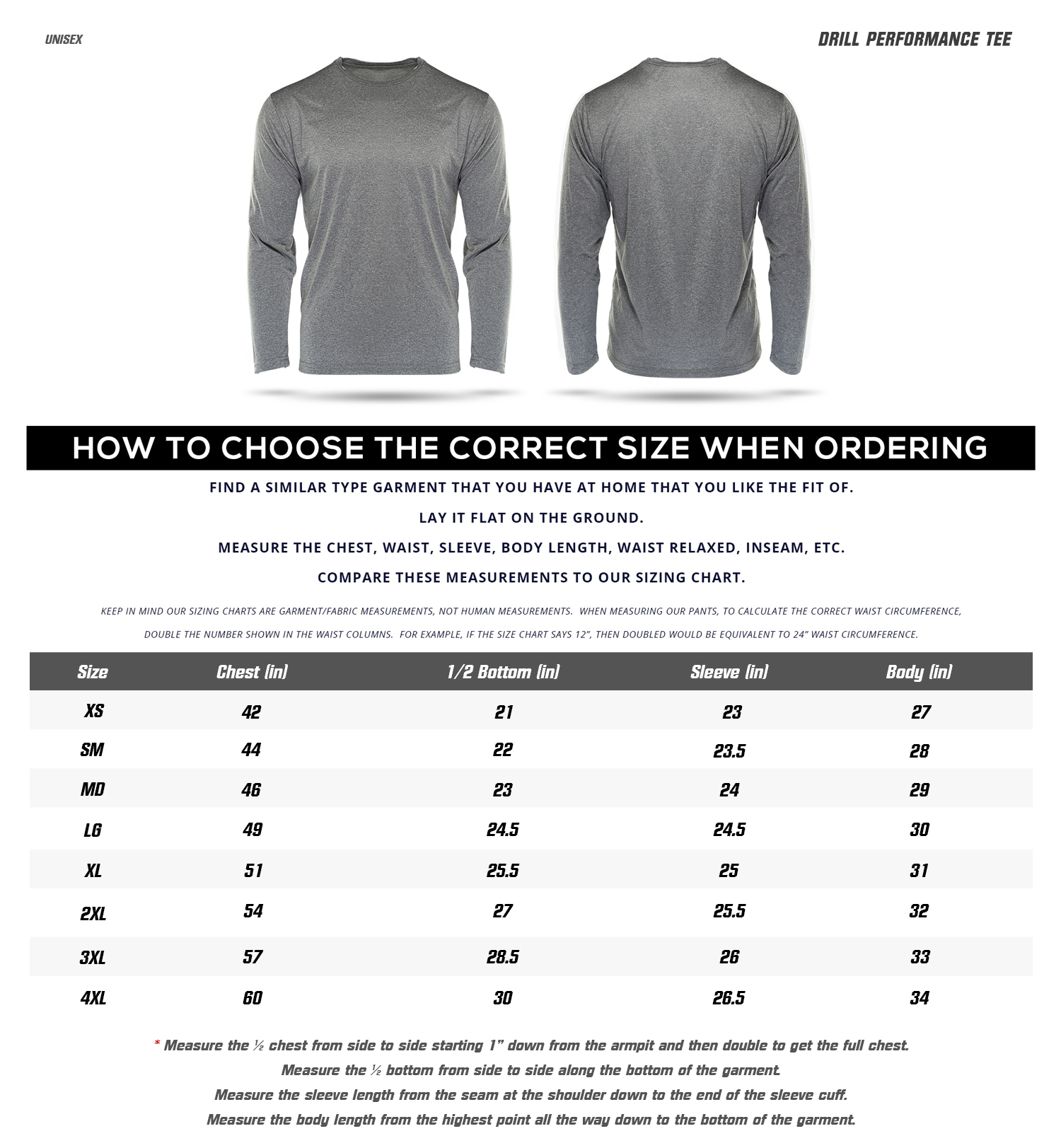 Drill Performance L/S Tee (00FB2) Unisex Heather | Drill Performance L ...